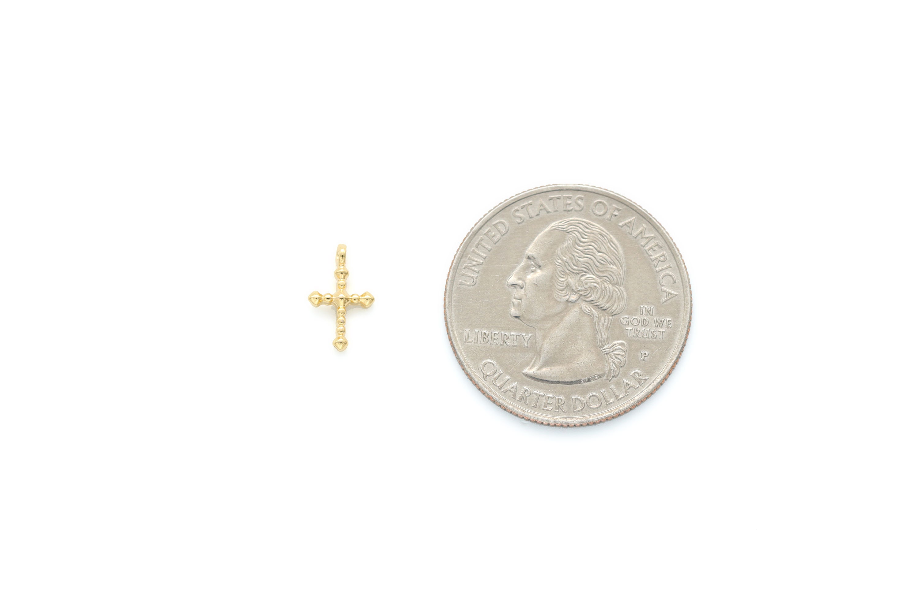 Mini Ball Cross Charm, S8-P5, Nickel Free, 2pcs, 11x7mm, Inner 1mm Link ...