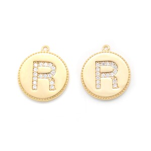 Coin Pendant Cubic Letter (large), Alphabet R, AR-G16, 1 Piece, 21x2mm ...