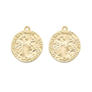 Virgin Mary Coin Pendant, Q6-R9, 1 Piece, Nickel Free, 21mm, 1.5mm ...