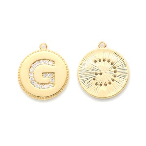 Coin Pendant Cubic Letter large, Alphabet G, AG-G16, 1 Piece, 21x2mm, 1 ...