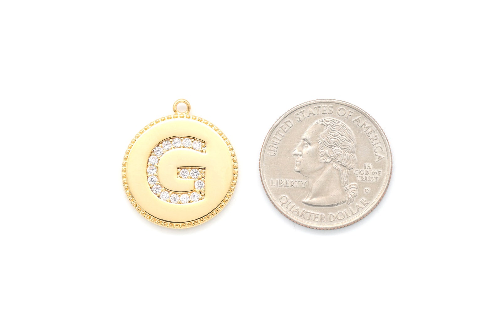 Coin Pendant Cubic Letter large Alphabet G AG-G16 1 - Etsy
