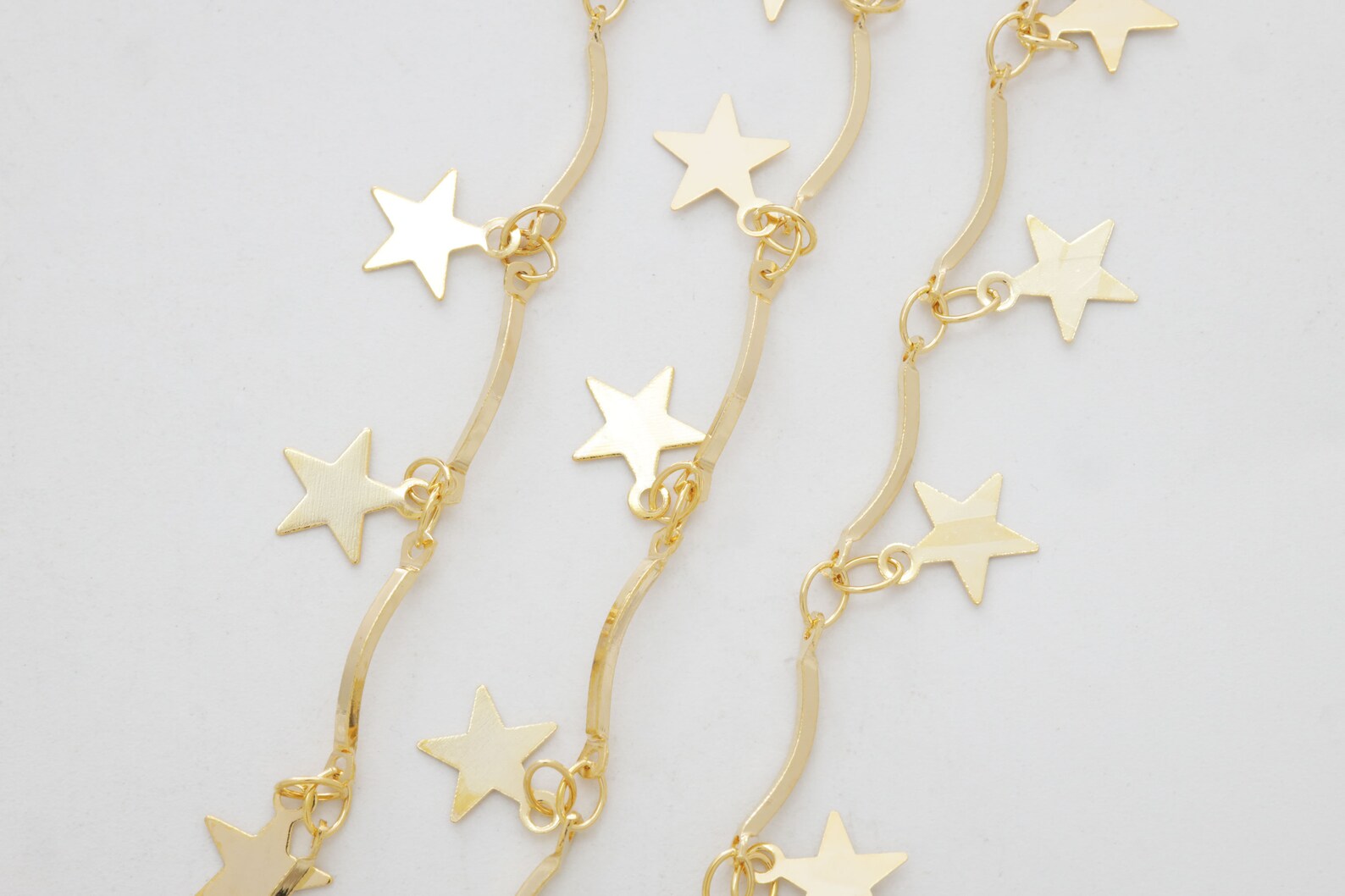 Star & Curved Bar Chain CJ41-04 1m 4x2mm Link Star Charm - Etsy