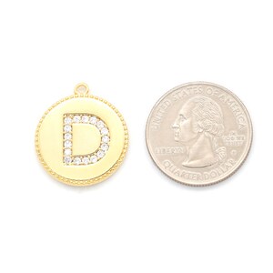 Coin Pendant Cubic Letter (large), Alphabet D, AD-G16, 1 Piece, 21x2mm ...