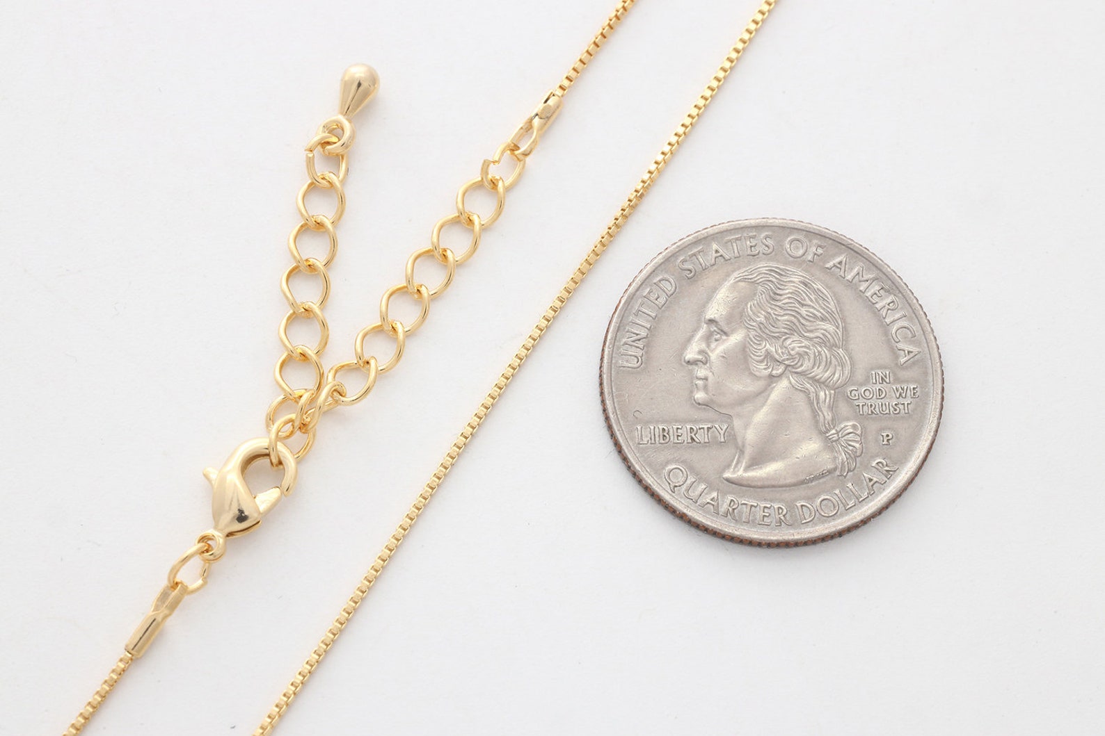 Thin Box Chain Pre-made Necklace, N2511-G1, 1 Piece, 44cm(17.5"), Box0 ...