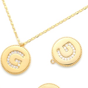 Coin Pendant Cubic Letter (large), Alphabet G, AG-G16, 1 Piece, 21x2mm ...