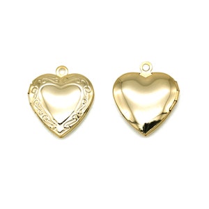 Victorian Heart Locket Pendant, Q8-G8, 1 Piece, 20x20mm, Inner 2mm Link ...