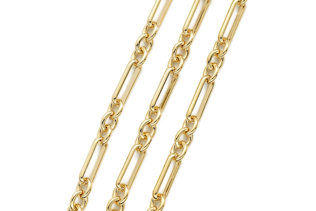 Rectangle Link Chain, CJ49-09, 1m, 14x5mm, 16K Gold Plated Brass ...