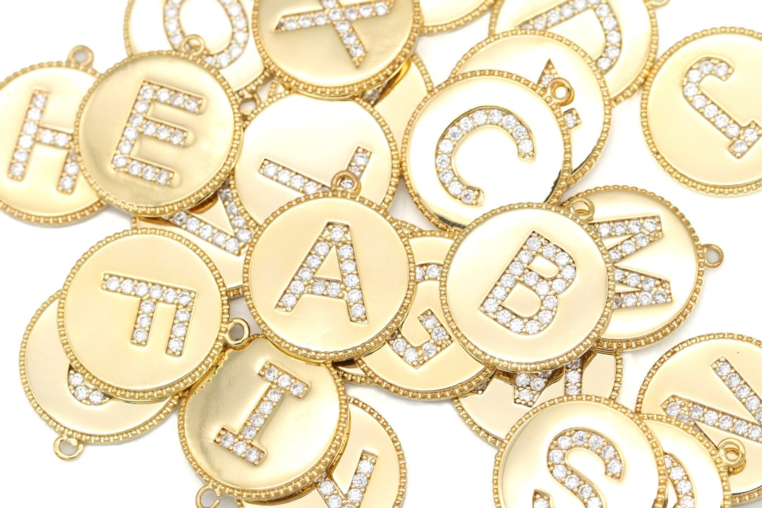 Coin Pendant Cubic Letter (large), Alphabet A-Z Full Set, A2Z-G16, 26 ...
