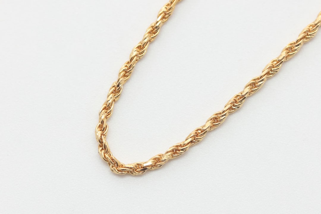 Thin Rope Chain, 1m, 16K Gold Plated Brass, Nickel Free, 1.27mm Thick ...