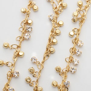 Dangling Cubic Handmade Chain, CJ35-08, Nickel Free, 1 Meter, 16K Gold ...