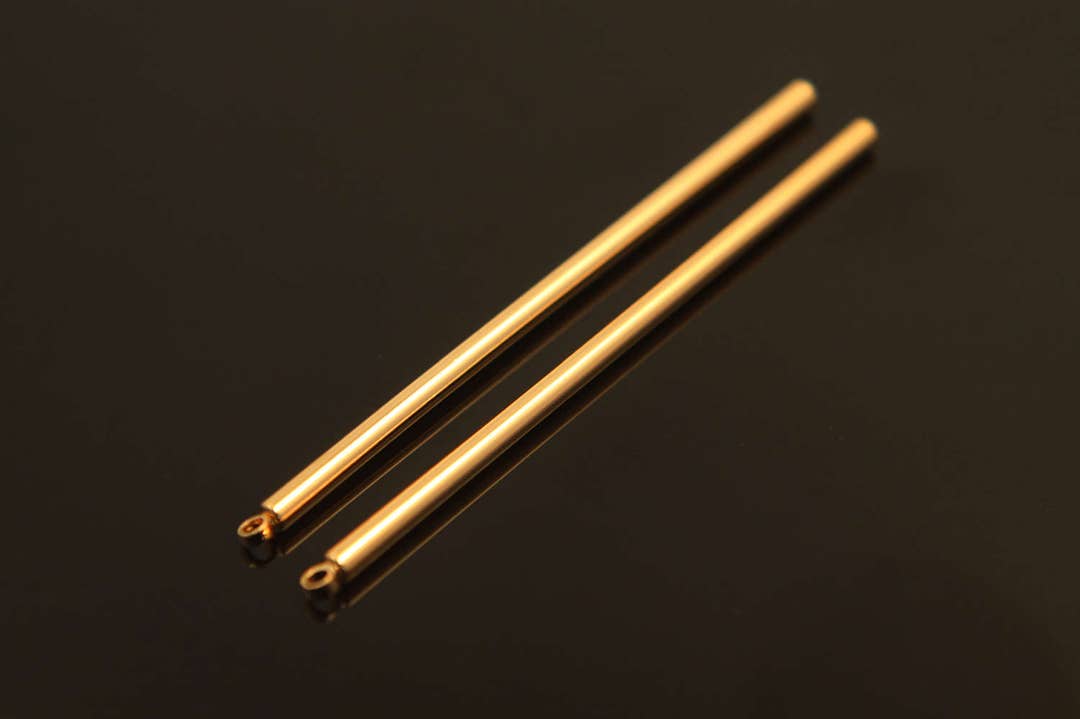 Round Stick, S2-G4, Nickel Free, 10pcs, 52x2mm, 1 Link, 16K Gold Plated ...