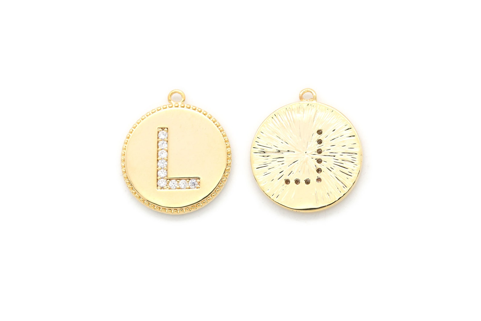 Coin Pendant Cubic Letter (large), Alphabet L, AL-G16, 1 Piece, 21x2mm ...