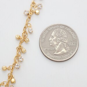 Dangling Cubic Handmade Chain, CJ35-08, Nickel Free, 1 Meter, 16K Gold ...