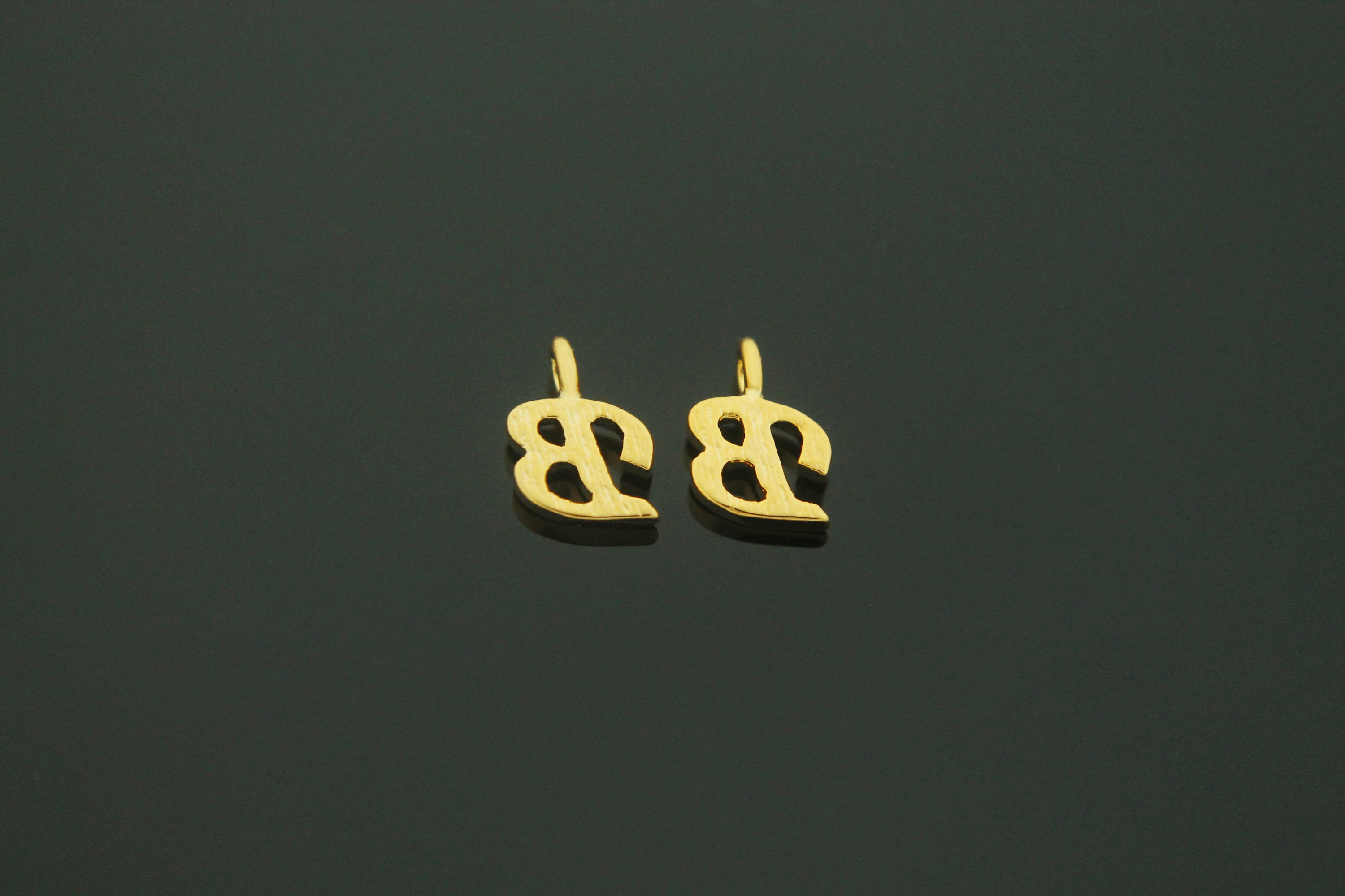 Alphabet B AB-G7 2 Pcs 16K Gold Plated Brass Nickel Free - Etsy