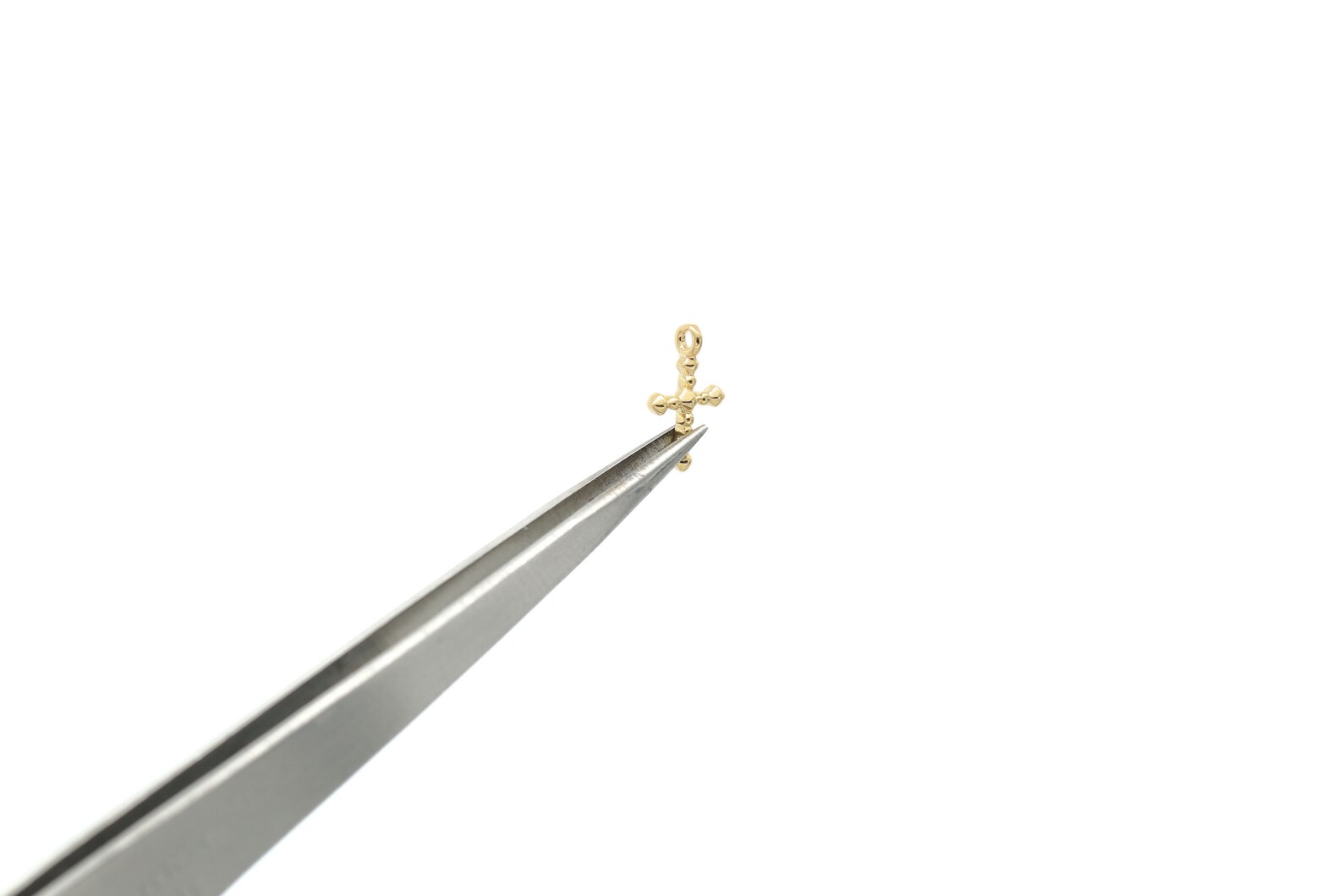 Mini Ball Cross Charm, S8-P5, Nickel Free, 2pcs, 11x7mm, Inner 1mm Link ...