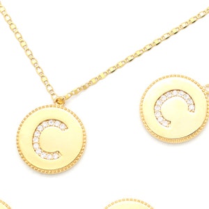Coin Pendant Cubic Letter (large), Alphabet C, AC-G16, 1 Piece, 21x2mm ...