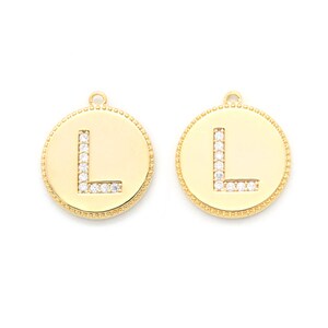 Coin Pendant Cubic Letter (large), Alphabet L, AL-G16, 1 Piece, 21x2mm ...