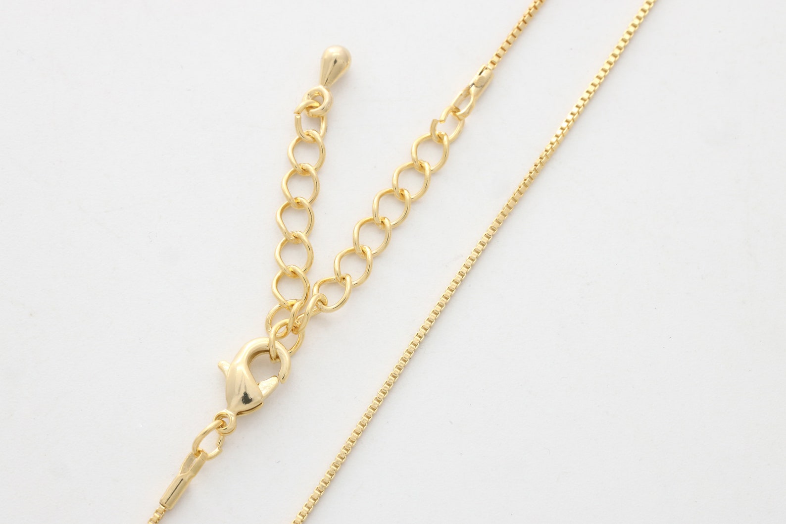 Thin Box Chain Pre-made Necklace, N2511-G1, 1 Piece, 44cm(17.5"), Box0 ...