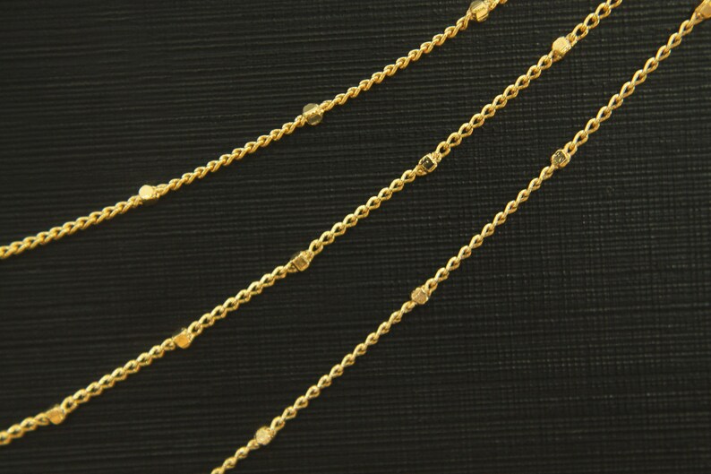 Decorative Dot Chain Nickel free CJ28-08 1 meter 16K gold | Etsy