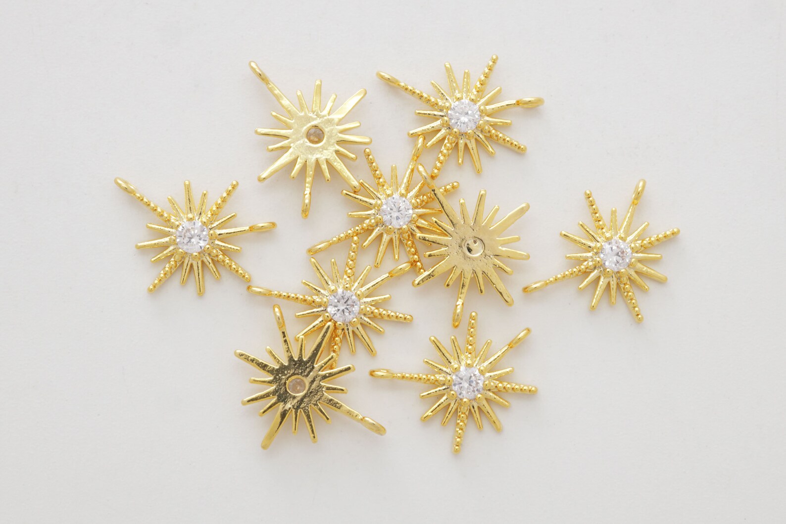 Cubic Star Two Links, Q1-P4, 1 Piece, 13x9mm, 16K Gold Plated Brass ...