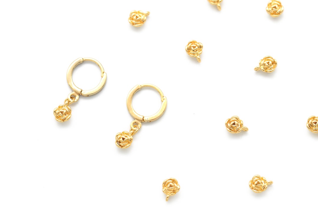 Minimal Bulging Rose Charm, P3-G12, 4 Pcs, Nickel Free, 5mm, Inner 1mm ...