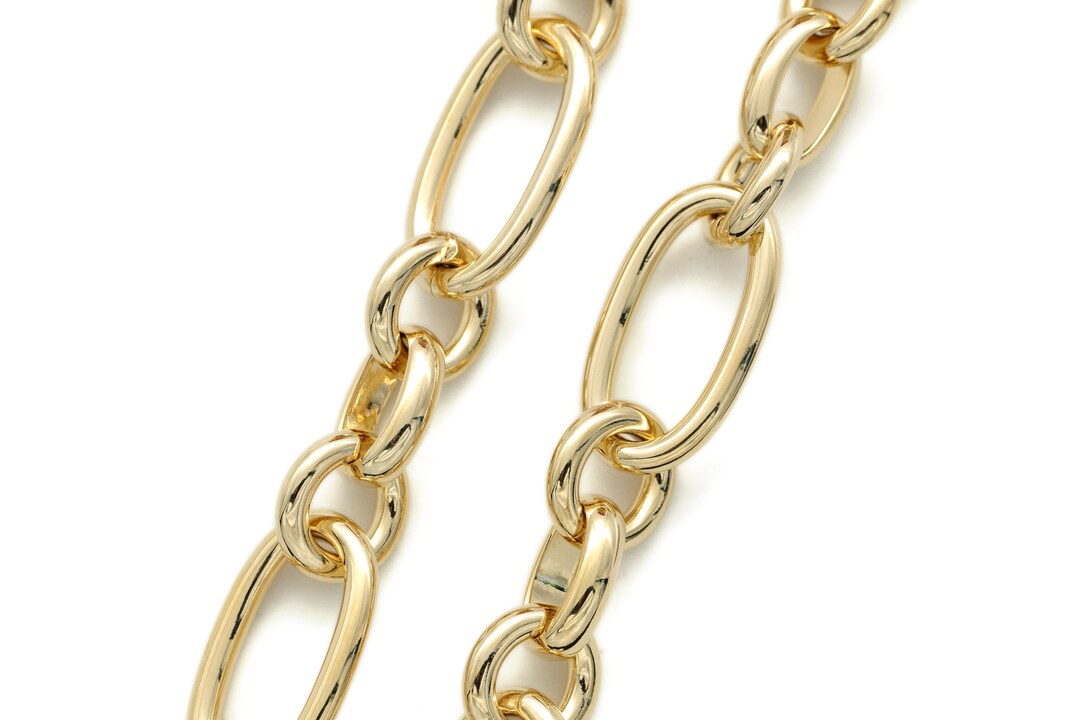 Bold Link Chain, CJ49-07, 1m, Oval 26.5x14mm, 16K Gold Plated Brass ...