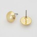 Bulging Half Ball Post W/ Link (S), Nickel Free, 16K Gold Plated Brass ...