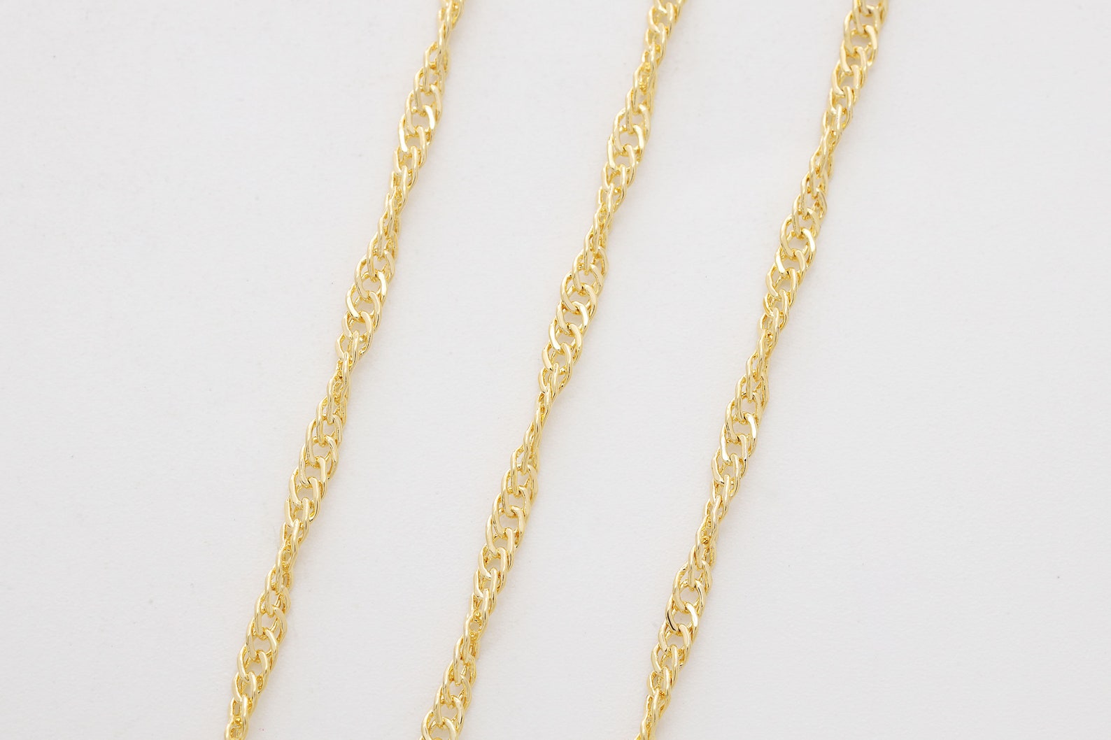 Twisted Decorative Chain, Nickel Free, CJ19-07, 1m, 2.2mm Wide, 16K ...