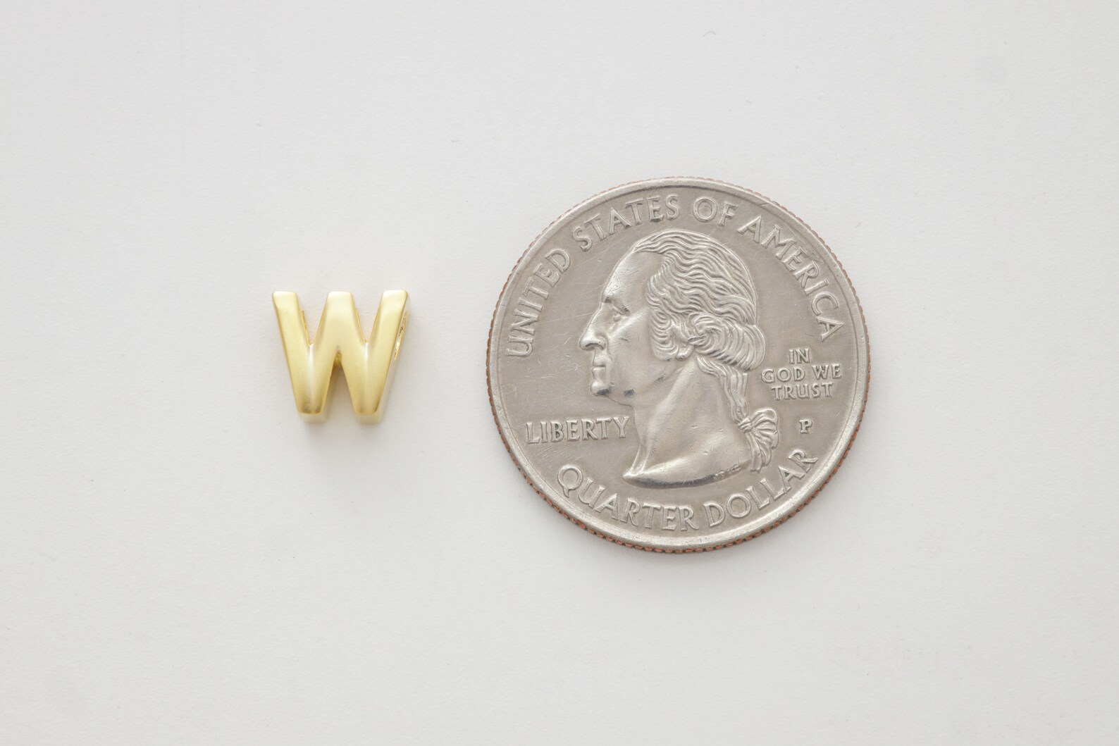 Alphabet W, AW-G11, 2 Pcs, 8x8x4mm, Hole Size 2x3mm, Capital Letter ...