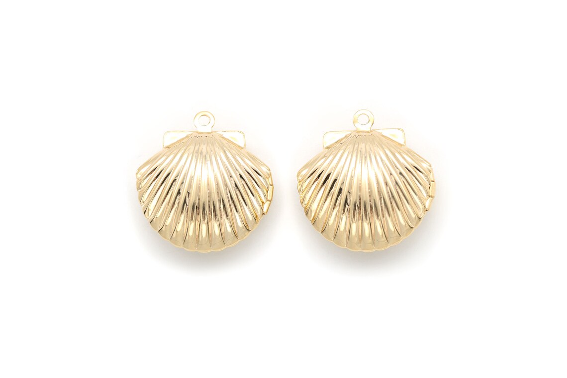 Scallop Shell Locket Pendant Q8-G9 Ocean Themed 1 Piece - Etsy