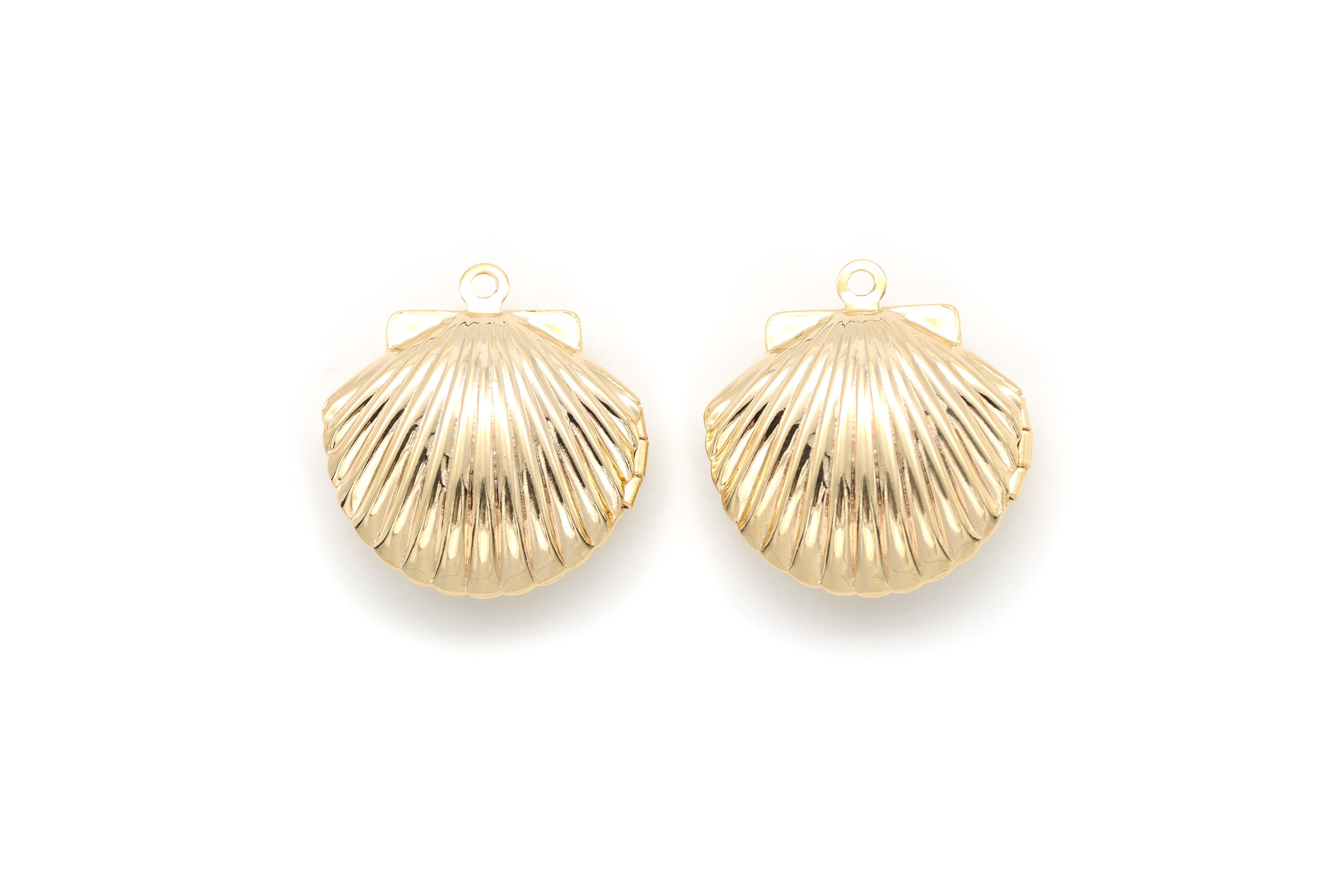 Scallop Shell Locket Pendant Q8-G9 Ocean Themed 1 Piece | Etsy