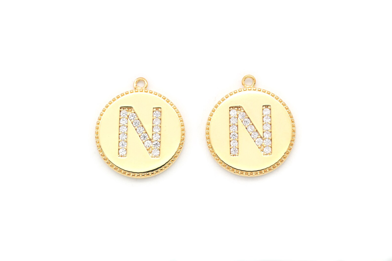 Coin Pendant Cubic Letter (large), Alphabet N, AN-G16, 1 Piece, 21x2mm ...
