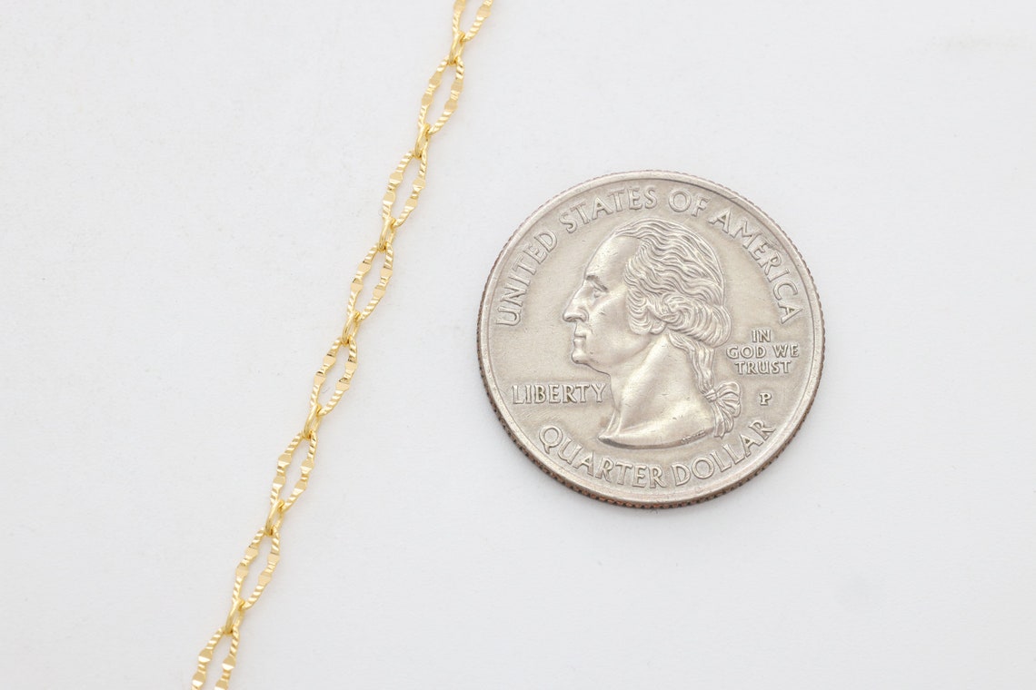 Lips Link Chain4 Dots Nickel Free CJ23-06 1m 16K Gold - Etsy