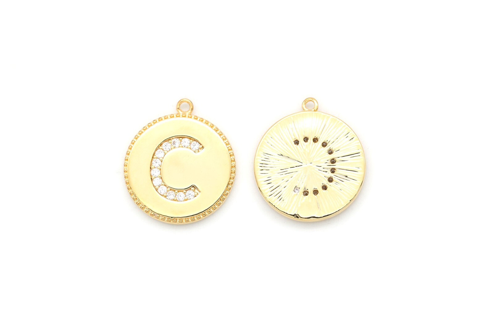 Coin Pendant Cubic Letter (large), Alphabet C, AC-G16, 1 Piece, 21x2mm ...