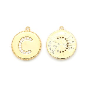 Coin Pendant Cubic Letter (large), Alphabet C, AC-G16, 1 Piece, 21x2mm ...