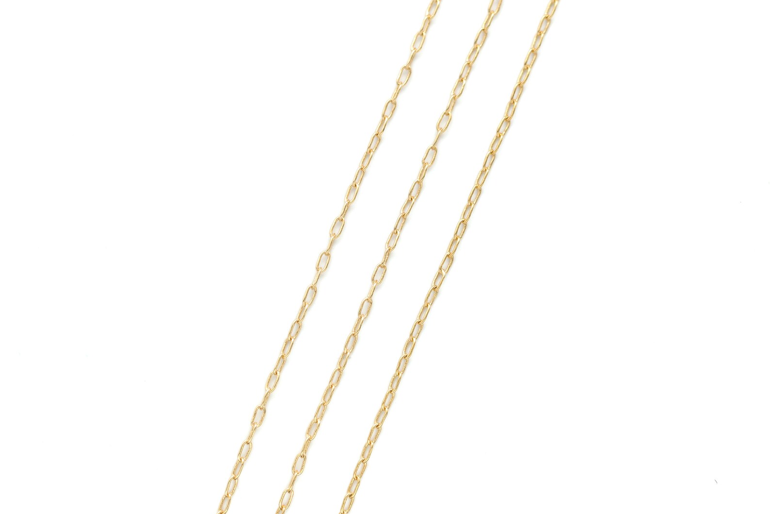 Tiny oval link chain CJ48-02 1m Oval link 3x1.5mm 16K gold | Etsy