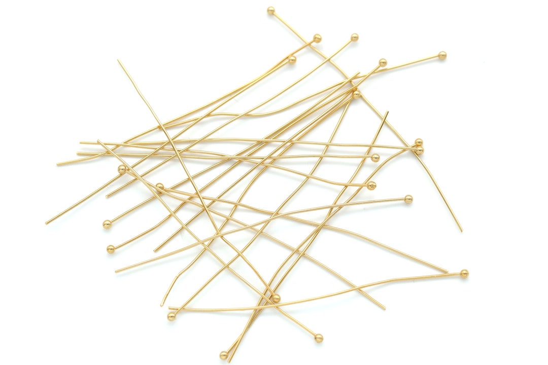 Ball Pin, Ball Head Pin, Gold Plated Brass, 0.5x50mm, Nickel Free ...