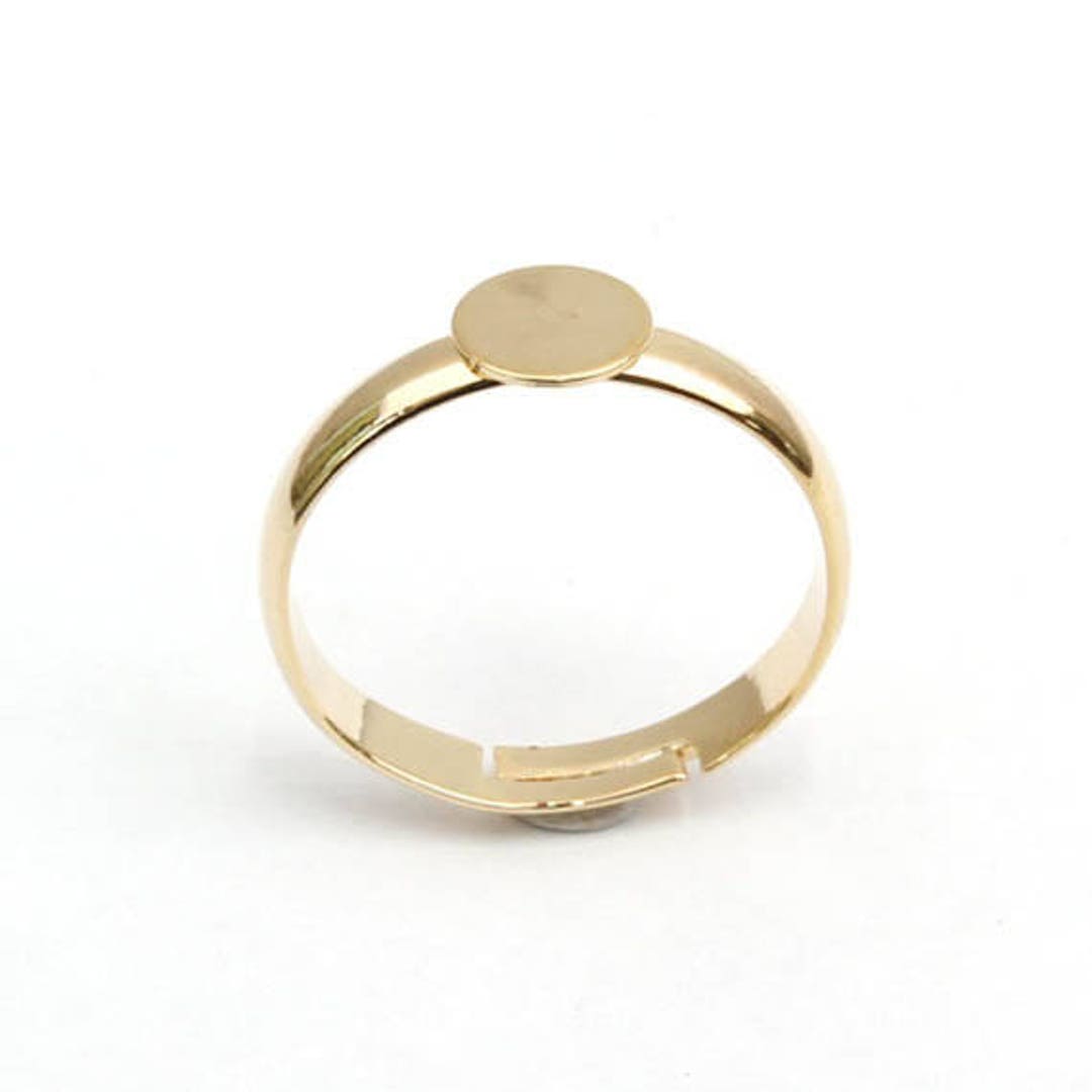 Pad Ring, G39-G1, 10 Pcs, Adjustable Finger Ring, 16K Gold Plated Brass ...