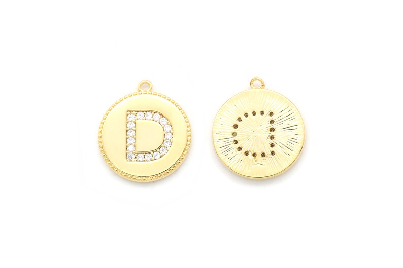 Coin Pendant Cubic Letter (large), Alphabet D, AD-G16, 1 Piece, 21x2mm ...