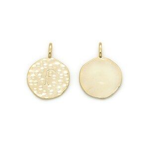 Alphabet on Hammered Coin, Alphabet F, AF-G19, 1 Piece, 24x18mm, 4x2mm ...