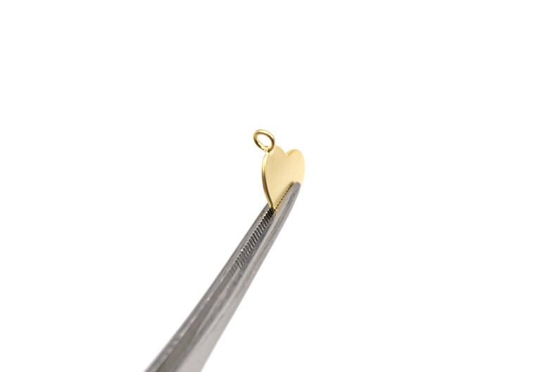 10mm Diagonal Heart Charm L T7-G8 2 Pcs 1mm Thick Inner - Etsy