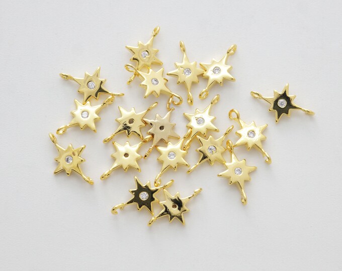 Cubic Star Connector N26-P1 2 Pcs 7x6mm 16K Gold Plated - Etsy