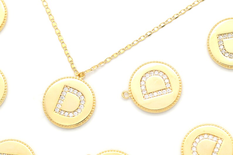 Coin Pendant Cubic Letter (large), Alphabet D, AD-G16, 1 Piece, 21x2mm ...