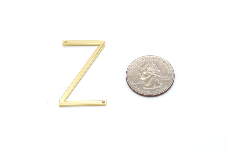 Large Initial Pendant, Alphabet Z, Nickel Free, AZ-G12, 1 Piece, 38x21 ...