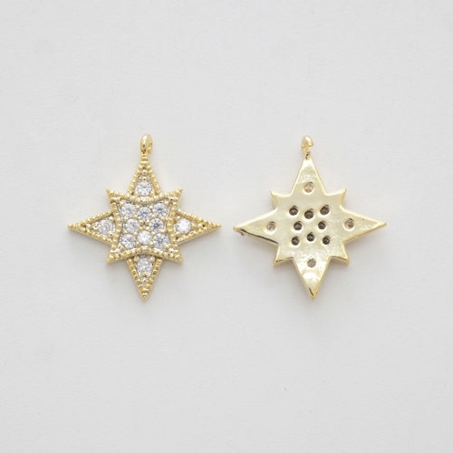 2 Pieces Star Cubic Coin Charm Nickel Free N29-G2 6x2mm | Etsy