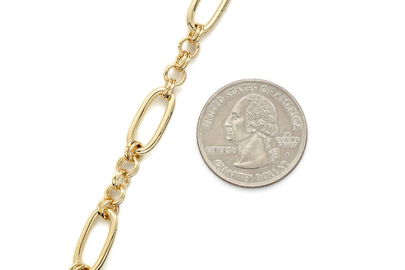 Dainty Link Chain, CJ50-01, 1m, 16x8mm, 16K Gold Plated Brass, Nickel ...