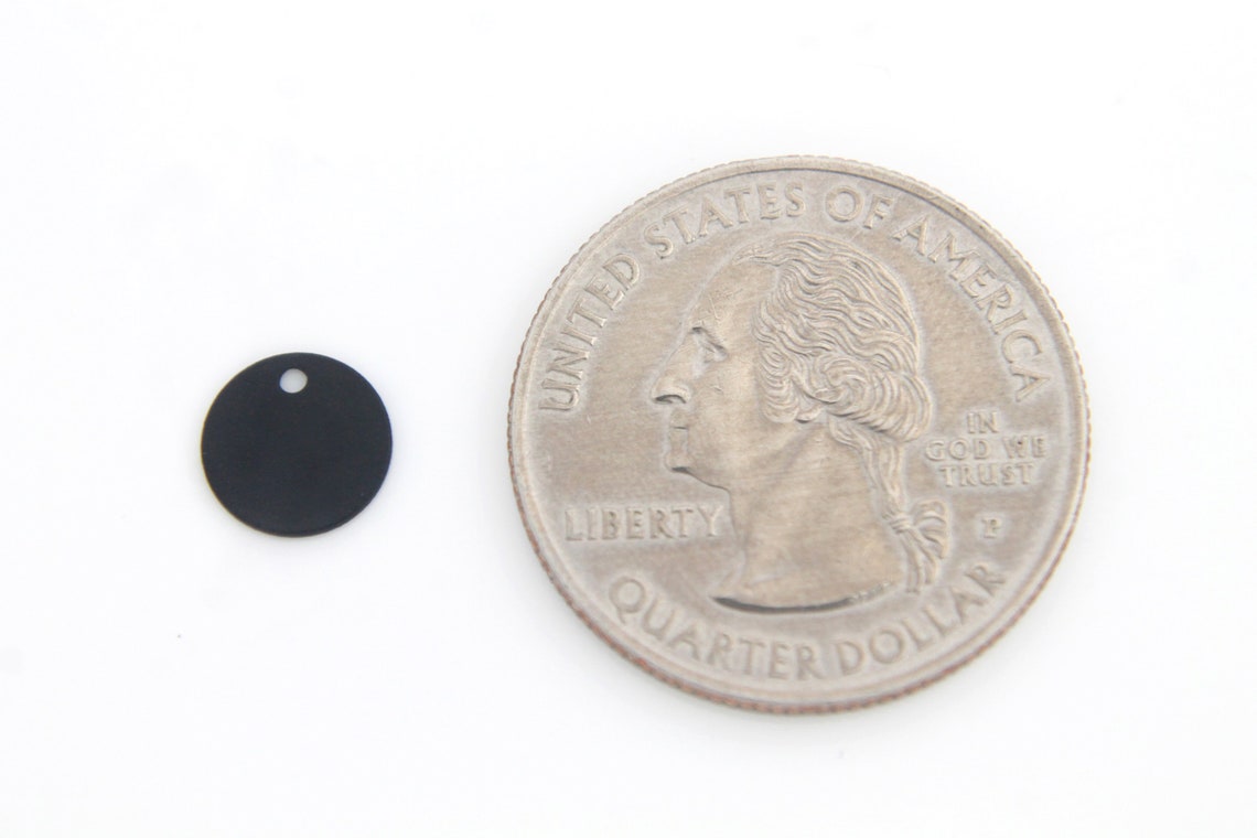 8mm Black Coin Disc M14-G1 10pcs 8mm 0.5mm Thick 1hole - Etsy