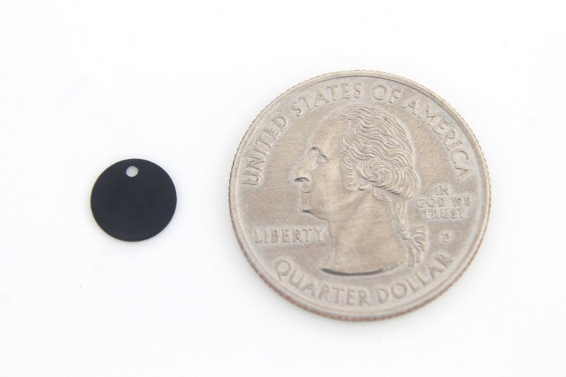8mm Black Coin Disc M14-G1 10pcs 8mm 0.5mm Thick 1hole - Etsy