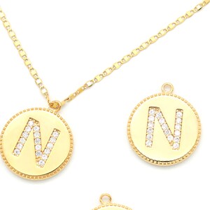 Coin Pendant Cubic Letter (large), Alphabet N, AN-G16, 1 Piece, 21x2mm ...