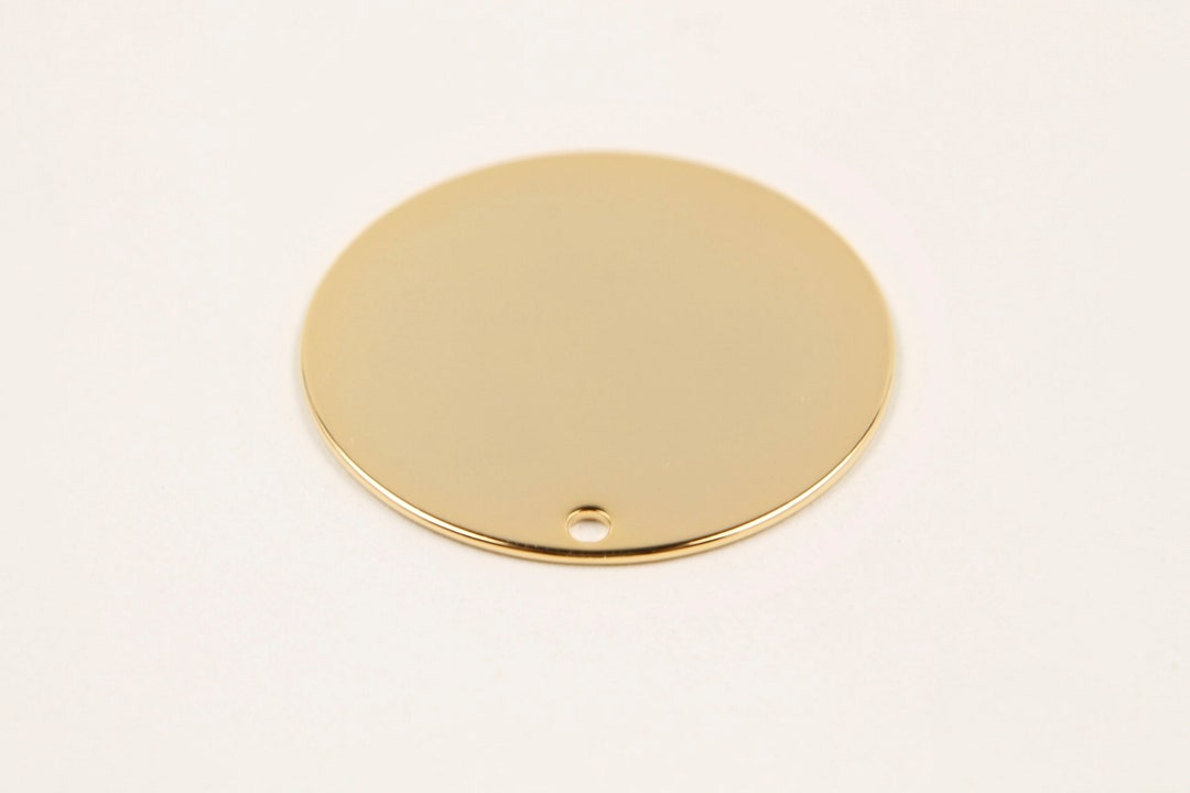 Coin Disc, B15-G2, 2 Pcs, 30mm, 1mm Thick, 16K Gold Plated Brass ...